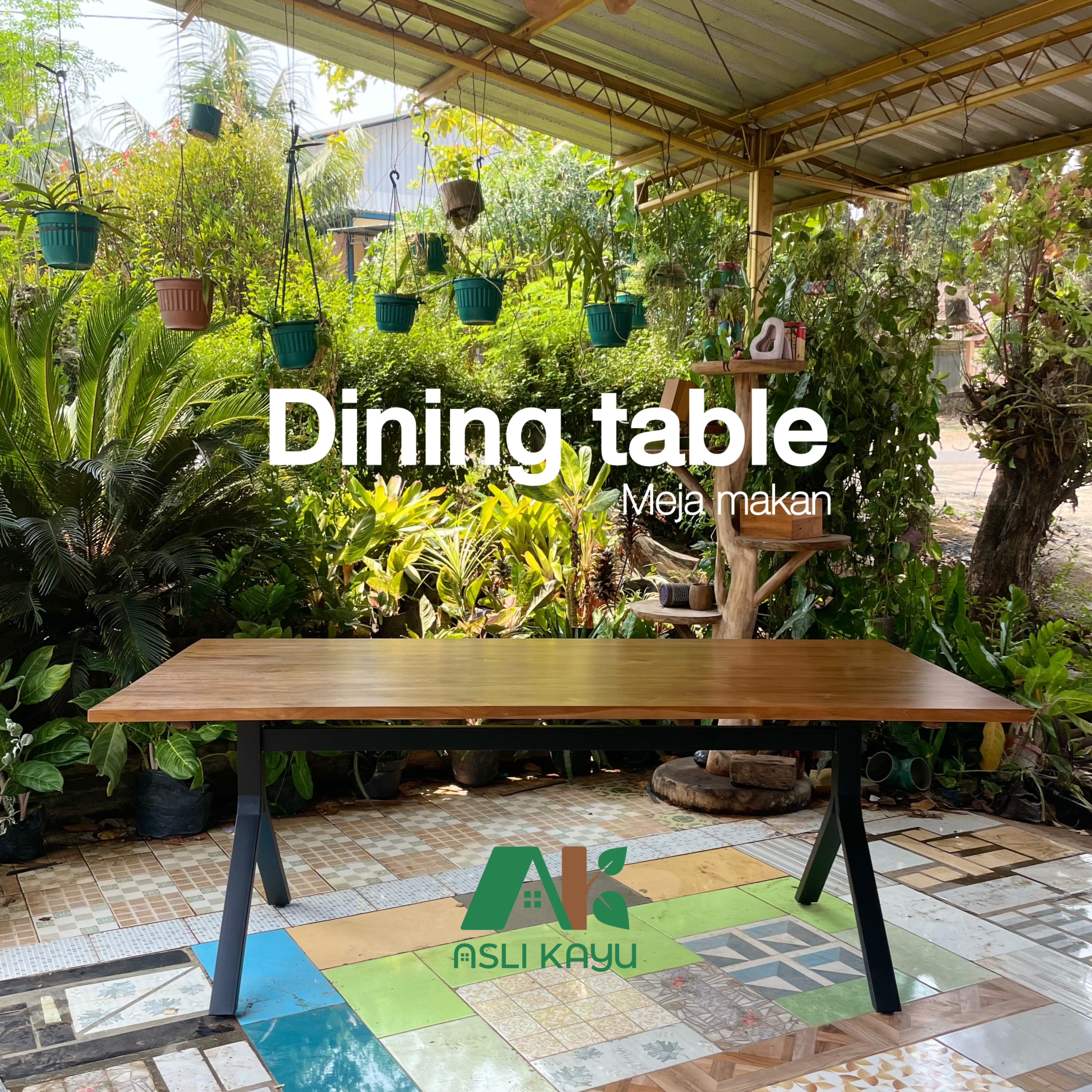 Davi dining table meja makan - Asli Kayu