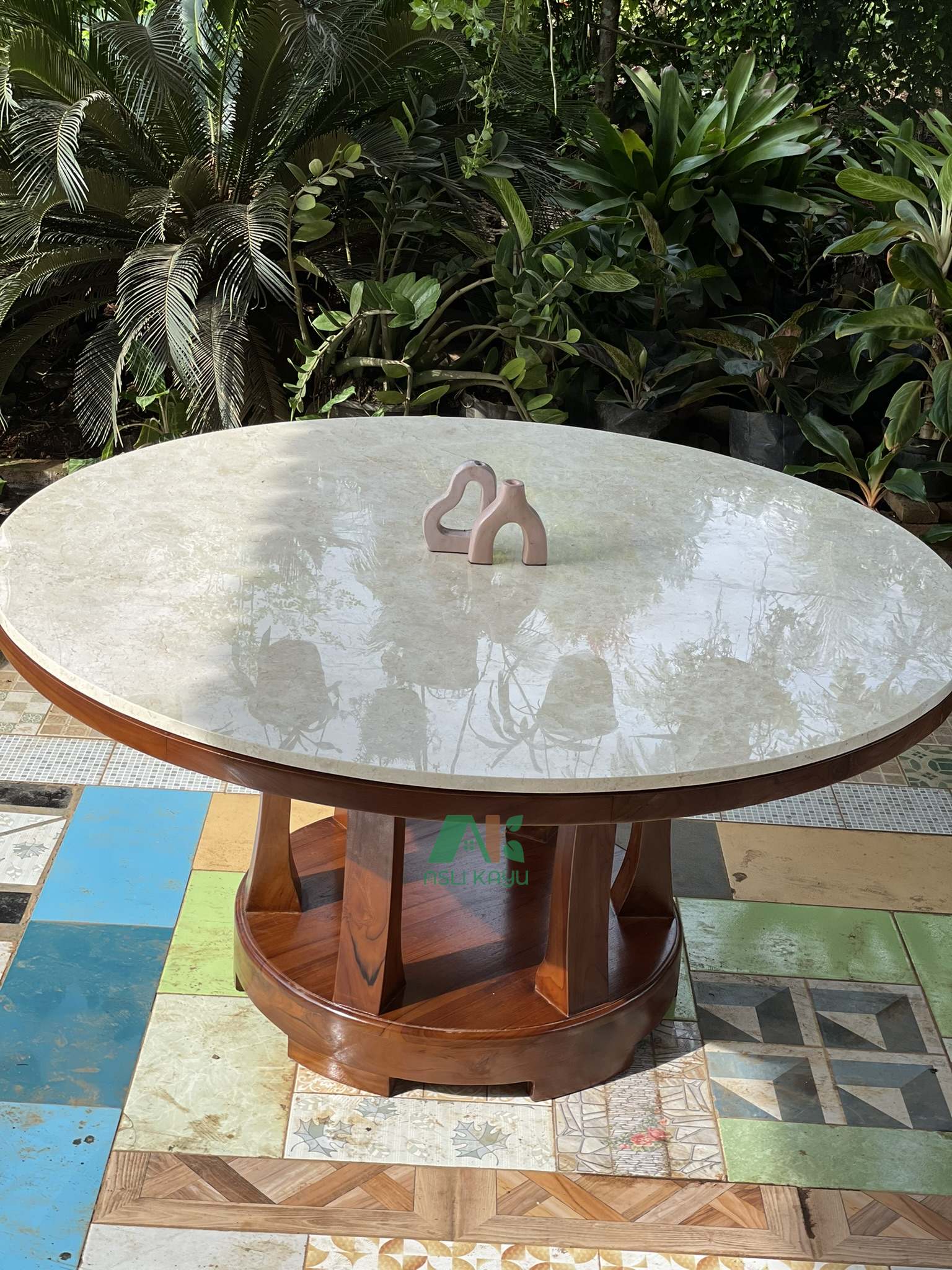 MARBLE ROUND DINING TABLE - AKDT10 - Asli Kayu
