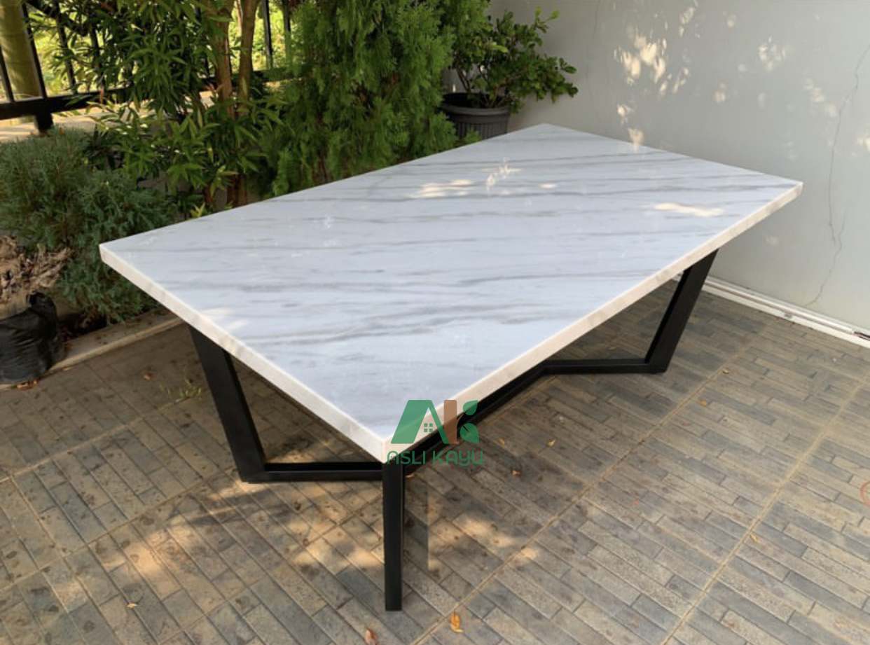 MARBLE DINING TABLE INDUSTRIAL - AKDT03 - Asli Kayu
